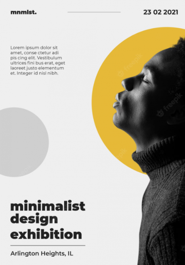 Desain Poster Dengan Kombinasi Gambar Dan Teks Yang Minimalis