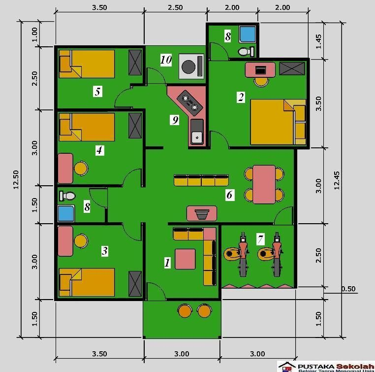 Desain Rumah 4 Kamar Tidur 1 Mushola Konsep Natural - Desain id Desain Rumah 4 Kamar Tidur 1 Mushola Konsep Natural - Desain id