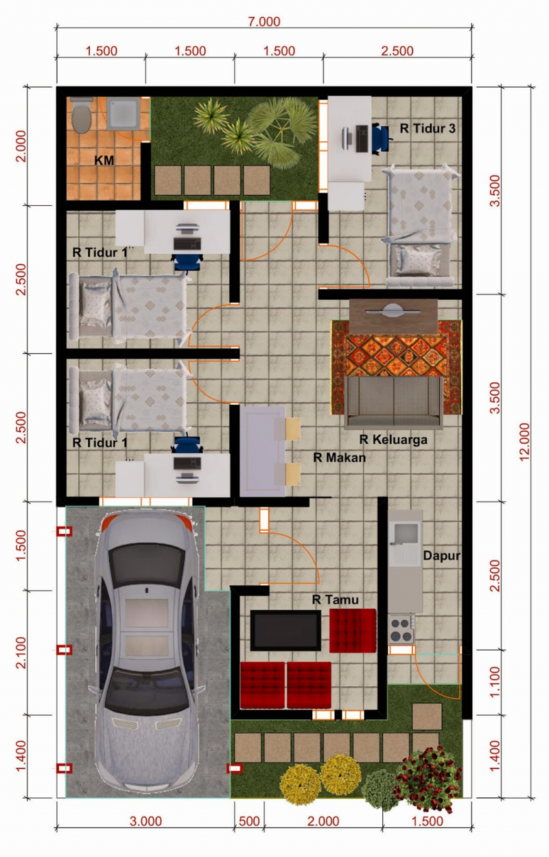 Desain Rumah 6x12 Keren - Desain id Desain Rumah 6x12 Keren - Desain id