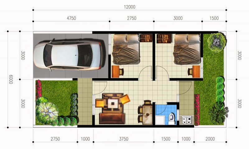 Arsitek Desain Rumah Ukuran 6x12 1 Lantai - Desain id Arsitek Desain Rumah Ukuran 6x12 1 Lantai - Desain id