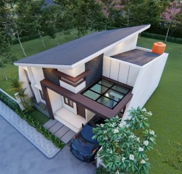 25 Desain Rumah Atap Miring Satu Sisi Yang Menarik - Desain id