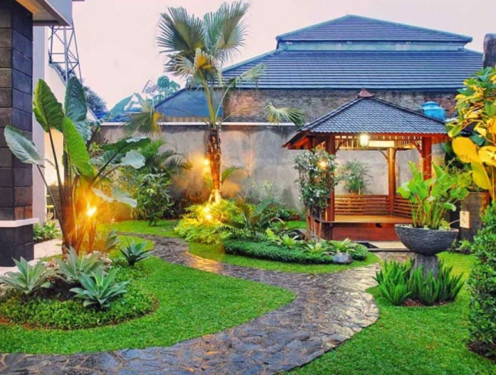 25 Inspirasi Desain Taman Mewah Depan Rumah - Desain id